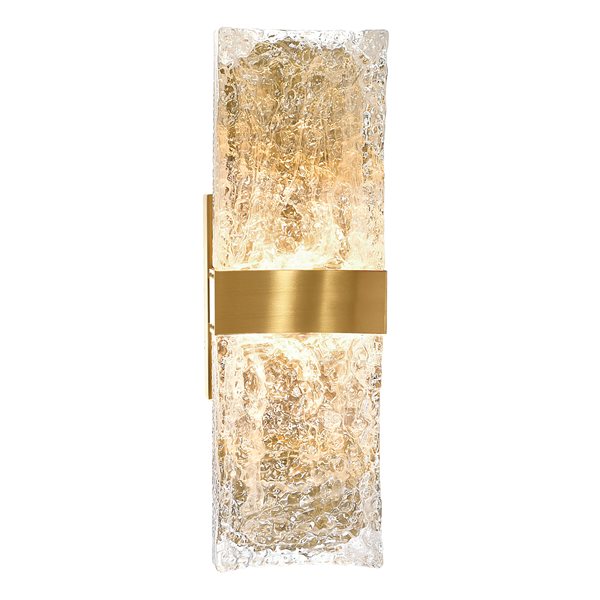 CWI Lighting Lava 6 W x 20-in H Brass Metal Modern Integrated LED Wall ...