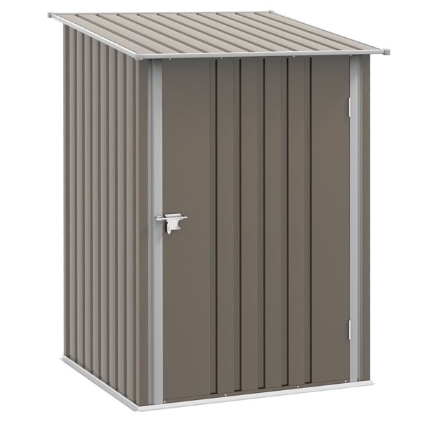 Cabanon de jardin Outsunny 3,3 x 3,4 pi en acier galvanisé brun-gris ...
