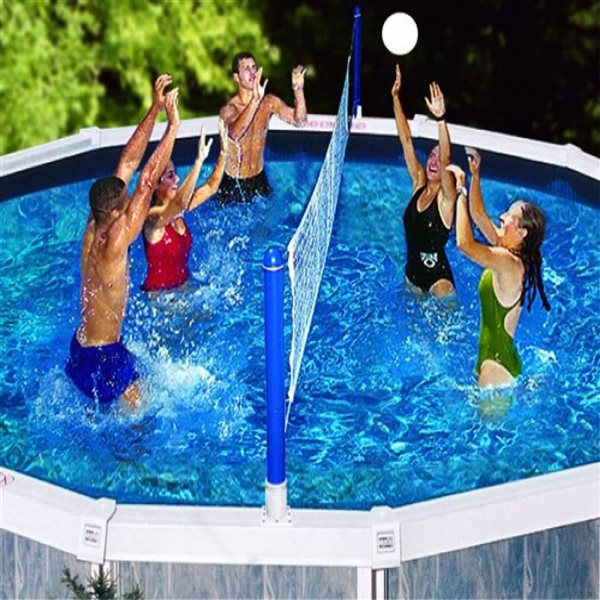 Swim Central 22.5-in White and Blue Volleyball Swimming Pool Game ...