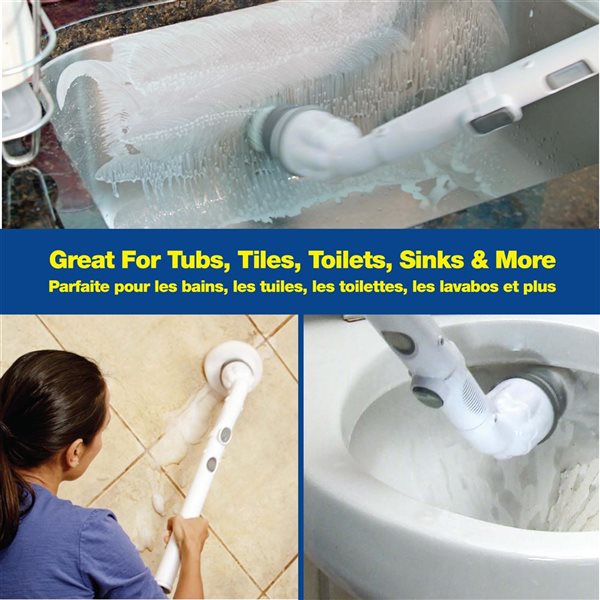 BELL + HOWELL Scrubtastic Power Cordless 300 RPM Scrubber with 3 ...