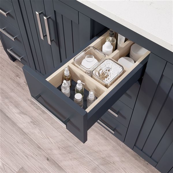 Spa Bathe Jack 75-in Gray Double Sink Freestanding Vanity w/ Power Bar ...