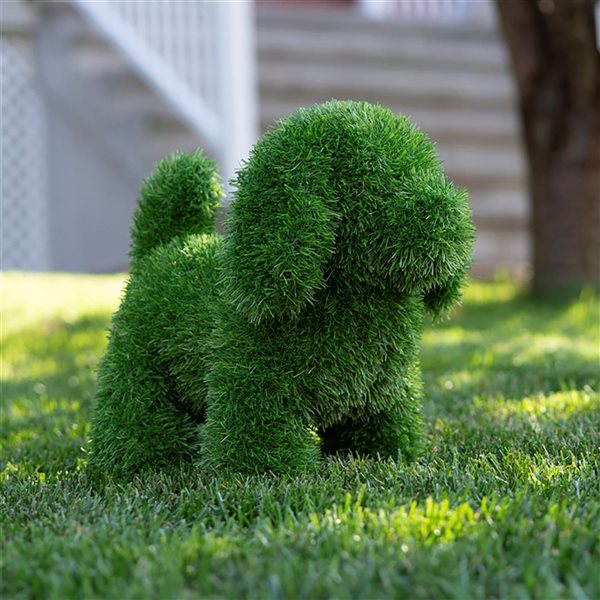 naturae decor 19-in Green Artificial Turf Topiary Dog PLS-21009-1PK | RONA