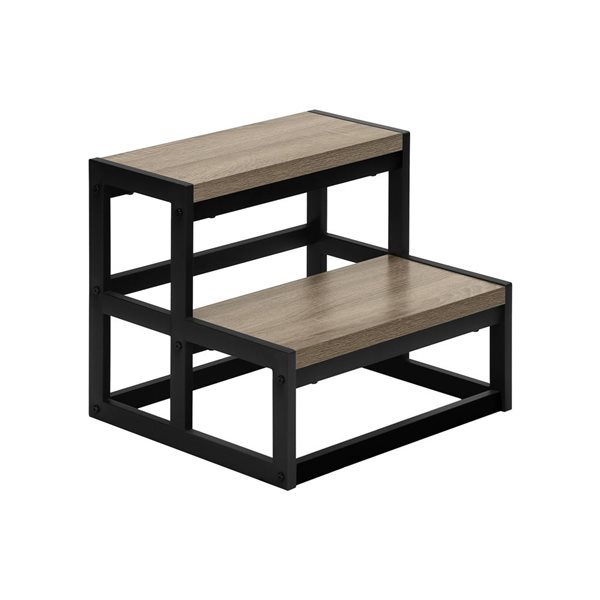 Monarch Specialties 2-Step Dark Taupe Laminate Contemporary Step Stool ...
