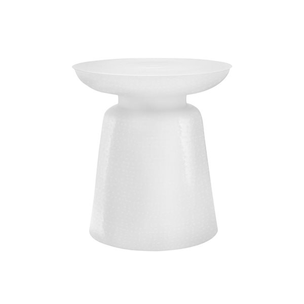 Monarch Specialties 22-in H White Metal Modern Bell-Shaped Base End ...