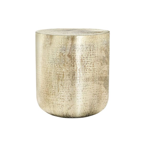 Monarch Specialties 22-in H Antique Gold Metal Modern Round Drum Side ...