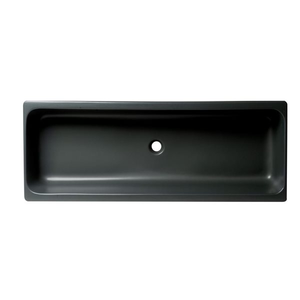 ALFI brand 48-in Black Matte Above Mount Fireclay Rectangular Bathroom ...