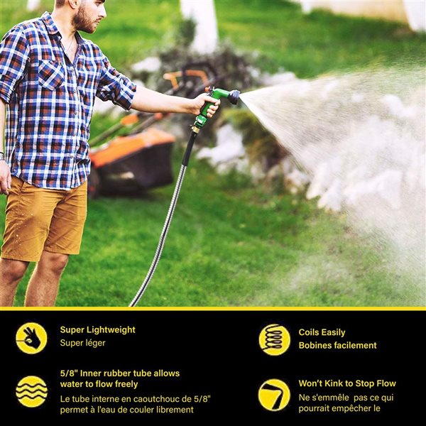 Bionic Steel PRO 5/8-in DIA x 75-ft Heavy-Duty Stainless Steel Garden ...