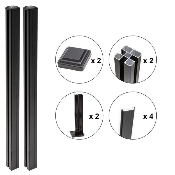 everhome 6-ft Surface Mount Post Kit for Composite Fence - 2/Pack ...