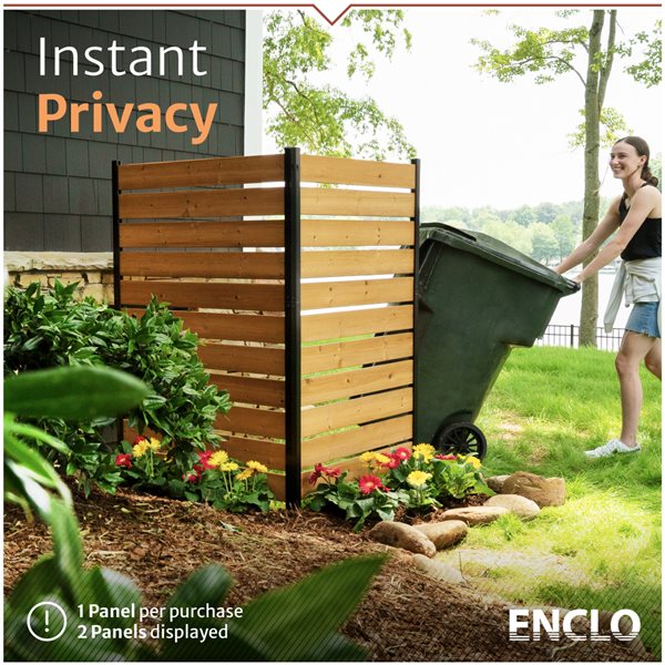 Écran d'intimité extérieur en bois de cèdre Concord de Enclo Privacy ...