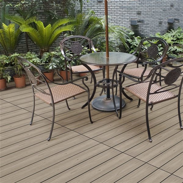 Everhome Composite 12-ft Sahara Stone Solid Core Deck Planks - 20 ...