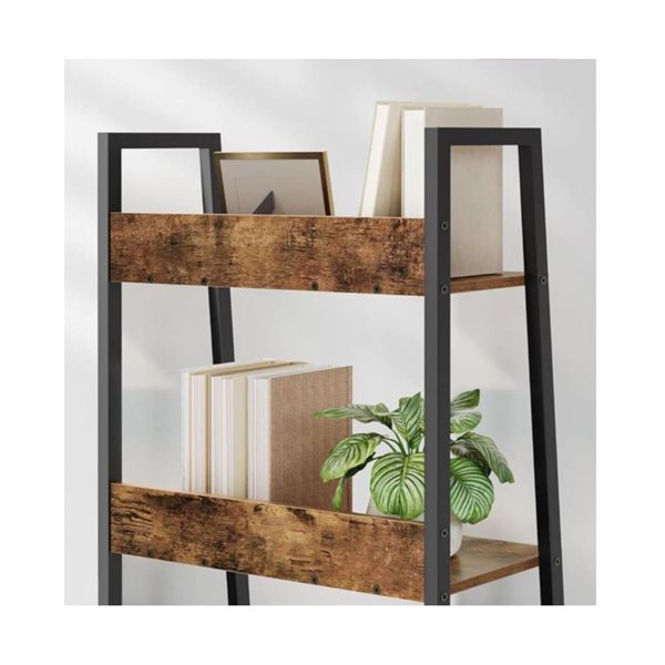 Boutique Home 24 W x 67-in H 5-Tier Rustic Brown Narrow Ladder ...