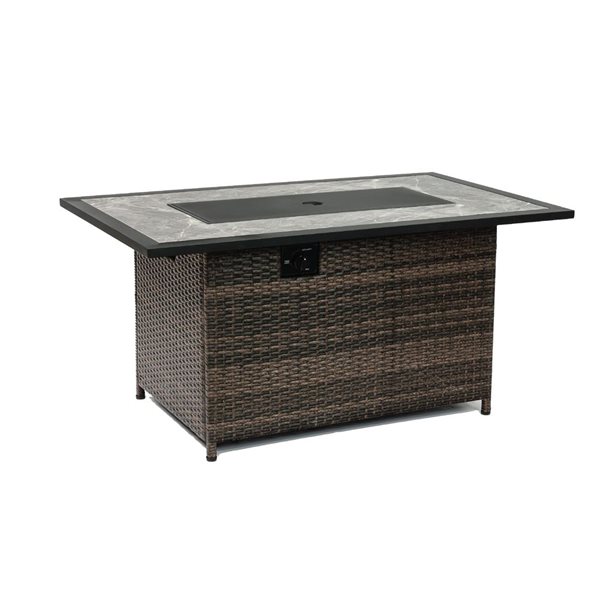 Deko Living 52-in Brown Rectangular Outdoor 50,000 BTU Propane Fire ...