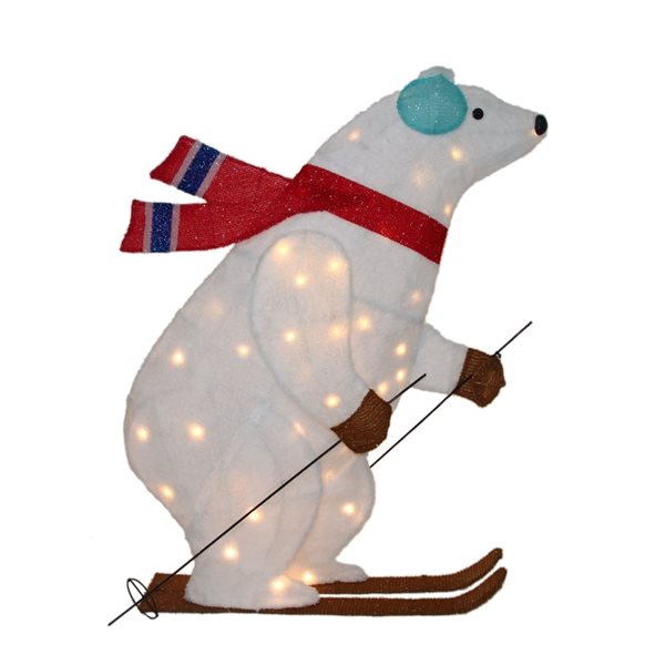 Northlight 35.5 in Freestanding Warm White LED Lighted Skiing Polar ...