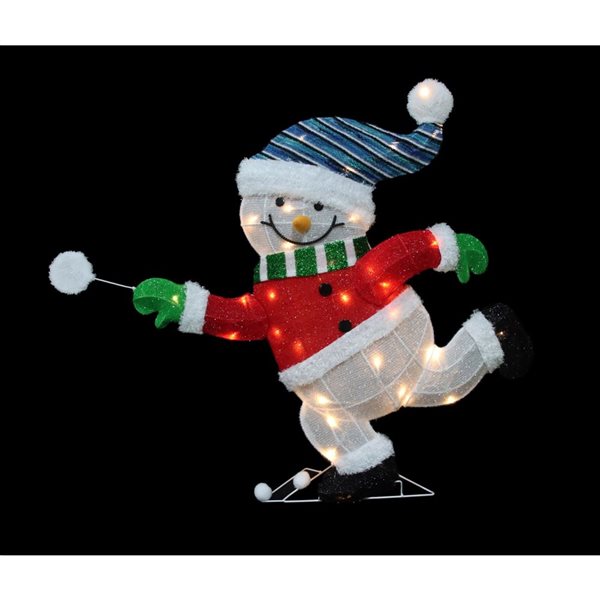 Northlight 36.25-in Freestanding Lighted Snowman with Snowball 35764489 ...
