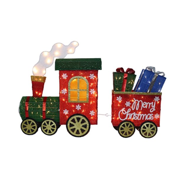 Northlight 48-in Freestanding Red LED Lighted Train with Presents ...