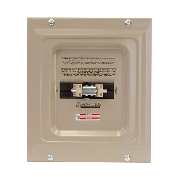 Reliance Controls TCA 100-Amp DP Single Load Transfer Switch TCA1006D ...