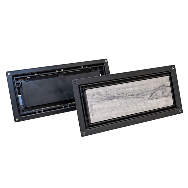 AlinO 4 x 10-in Height Adjustable Black Undermount Floor Insert Metal ...