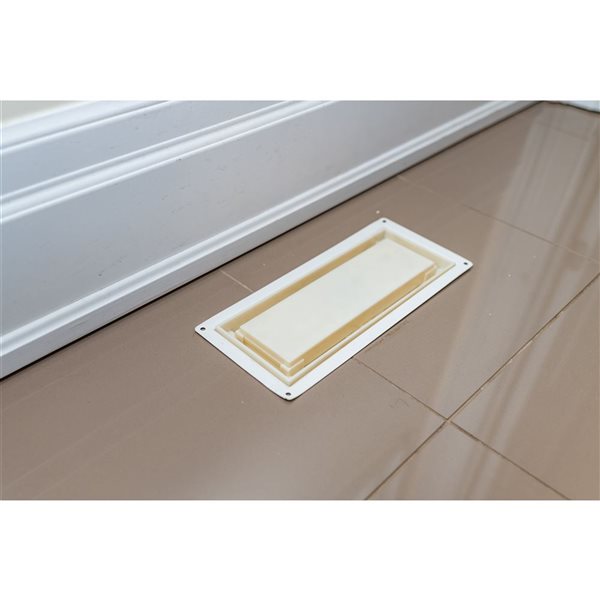 AlinO 4 x 10-in Height Adjustable Off-White Undermount Floor Insert ...