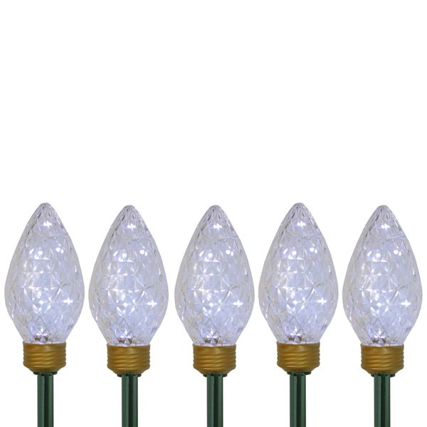 NORTHLIGHT 5ct LED Lighted C9 Christmas Pathway Marker Lawn Stakes ...