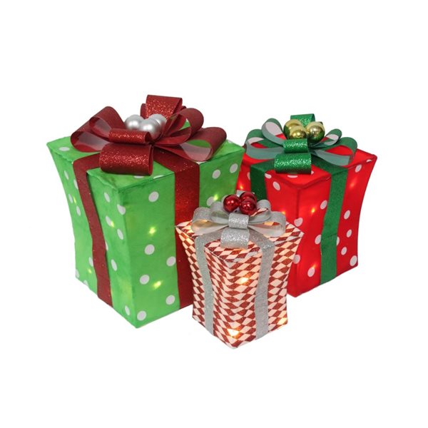 NORTHLIGHT Lighted Gift Wrapped Presents Outdoor Yard Christmas ...