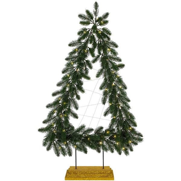 NORTHLIGHT LED Lighted Pine Garland Christmas Tree Decoration - 3-ft ...