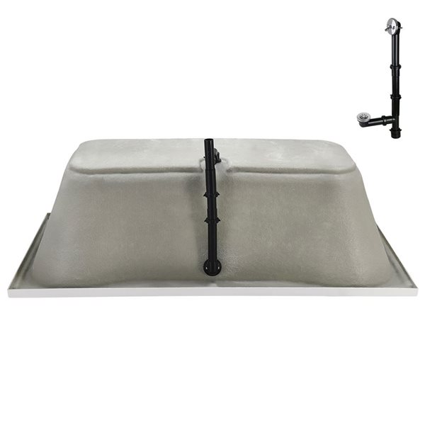 Bain encastré Streamline 60 x 32 po en acrylique blanc lustré et drain ...