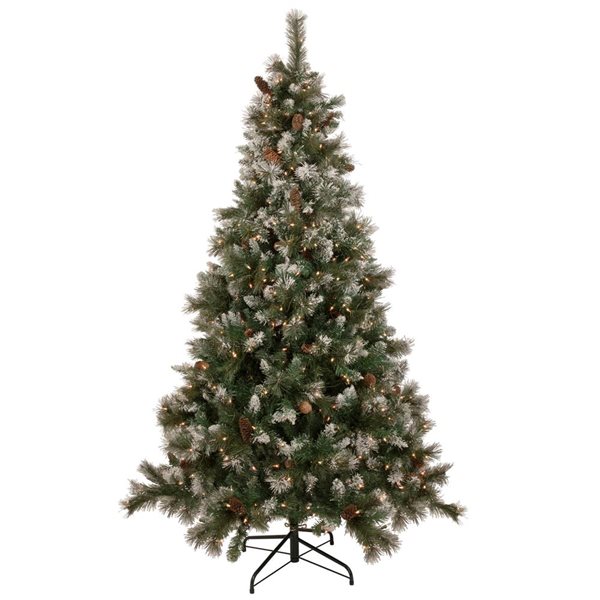 NORTHLIGHT Real Touch(TM) Pre-lit Snow Valley Pine Artificial Christmas ...