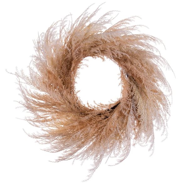 Vickerman 20.5-in Ivory Artificial Reed Grass Wreath FM228921 | RONA