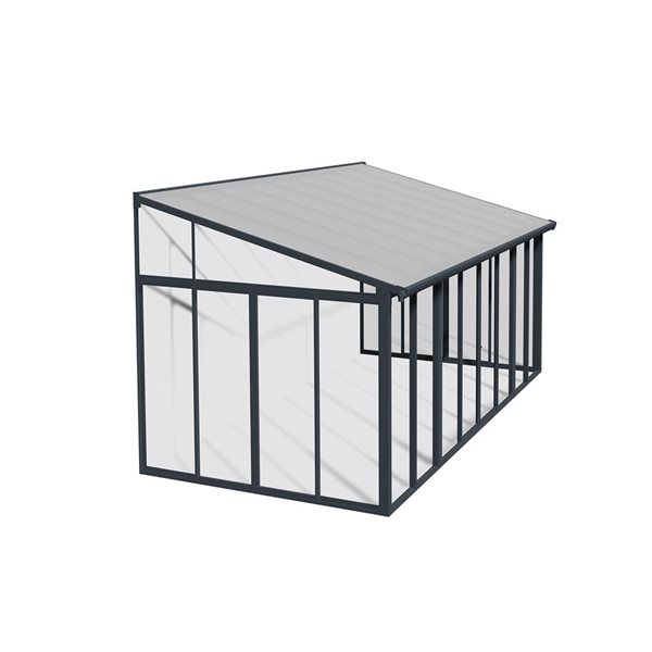 Canopia SanRemo 10 x 18-ft Grey Aluminum Frame/Clear Polycarbonate ...