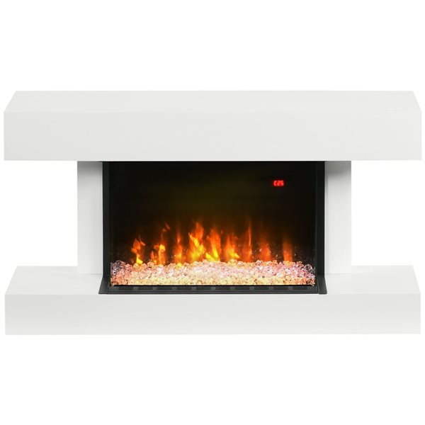 HOMCOM 1400W electric fireplace with remote control, timer and Eco mode ...