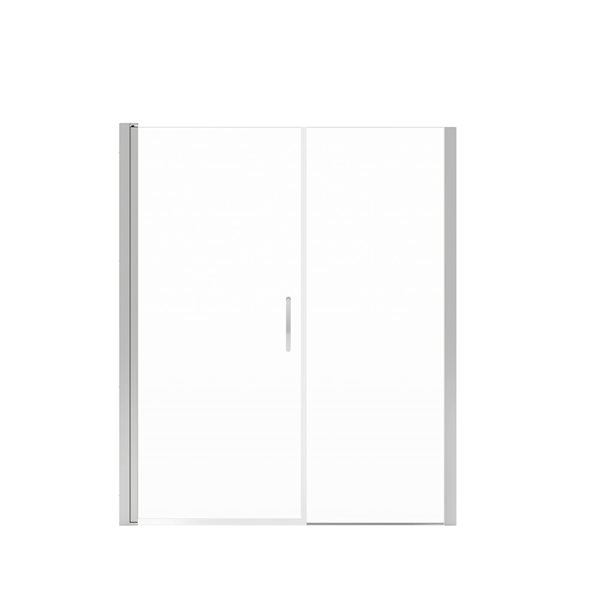Maax Manhattan 53-55 x 68 in 6 mm Chrome Pivot Shower Door for Alcove Installation with Clear ...