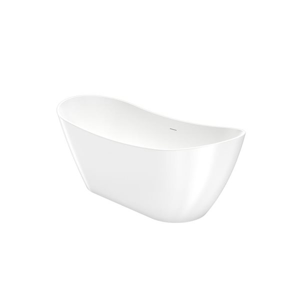 Maax Mahaba 67 x 29-in White Acrylic Freestanding Oval Center Drain ...