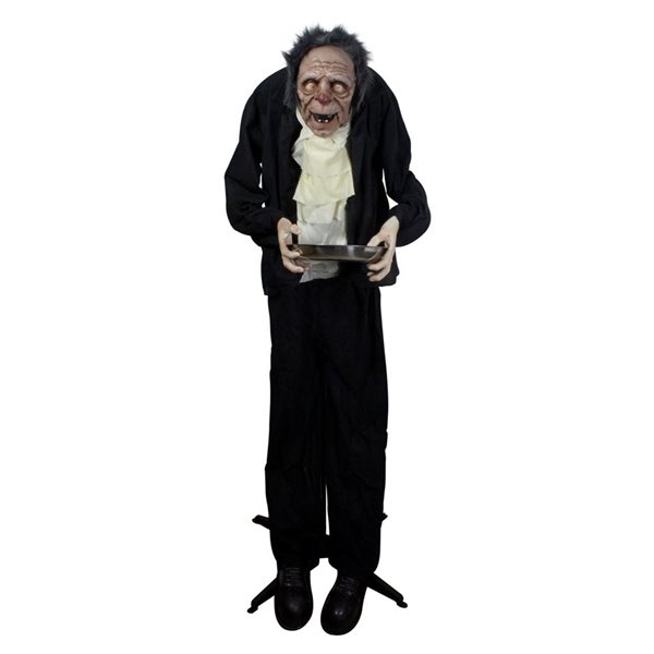 Northlight 6-ft Spooky Town Lighted Animated Scary Butler Standing ...