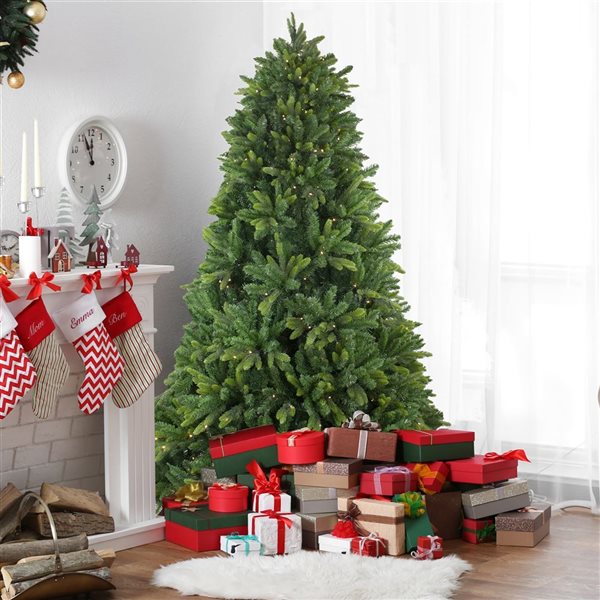 Northlight Real Touch 7.5-ft Pre-Lit Full Gunnison Pine Artificial ...