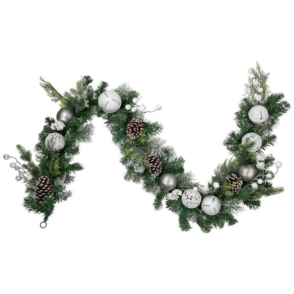 Northlight 6-ft Unlit Green Pine Frosted Artificial Christmas Garland ...