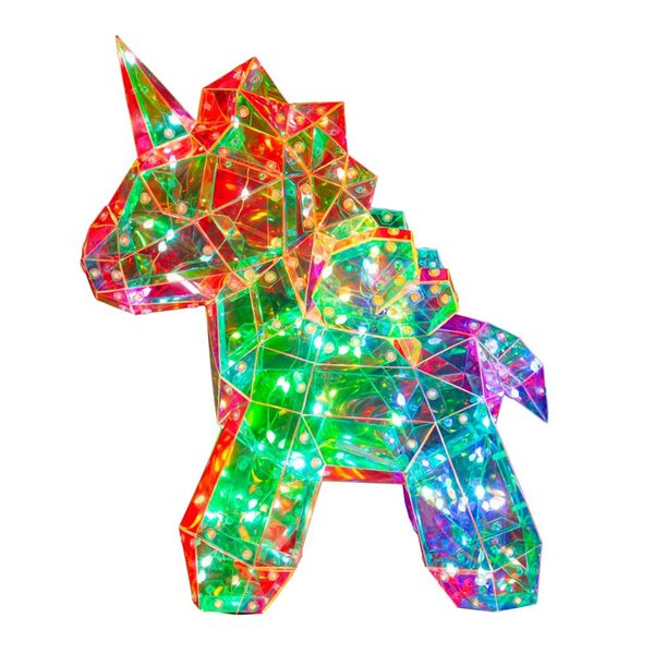 HI-LINE GIFT LTD Licorne multicolore en plastique RVB à DEL Hi-Line Ltd ...