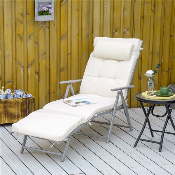 Outsunny Outdoor Folding Chaise Lounge 84B-184V01CW | RONA