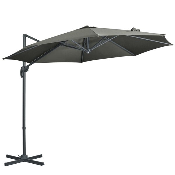 Outsunny Patio Offset Cantilever Crank Market Patio Umbrella 84D ...
