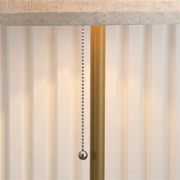 HOMCOM Steel Frame Modern Floor Lamp with Linen Fabric Lampshade B31 ...