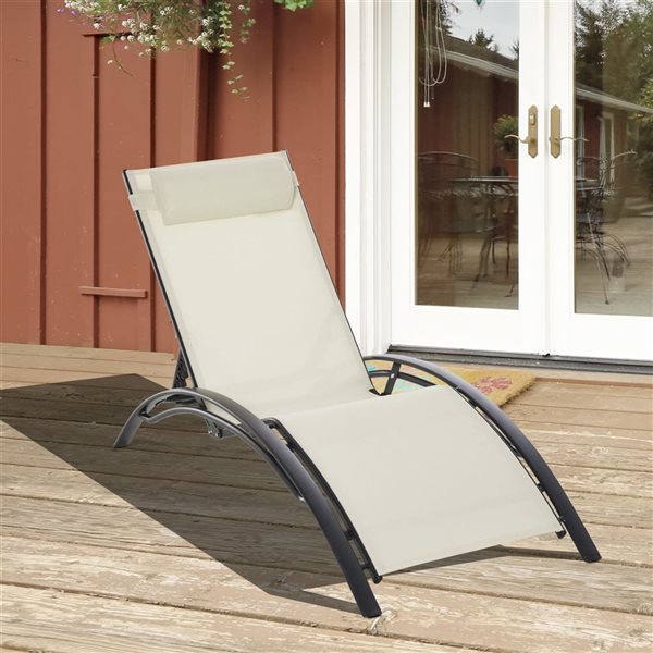 Chaise longue d'extérieur Outsunny inclinable 84B-179V01BG | RONA