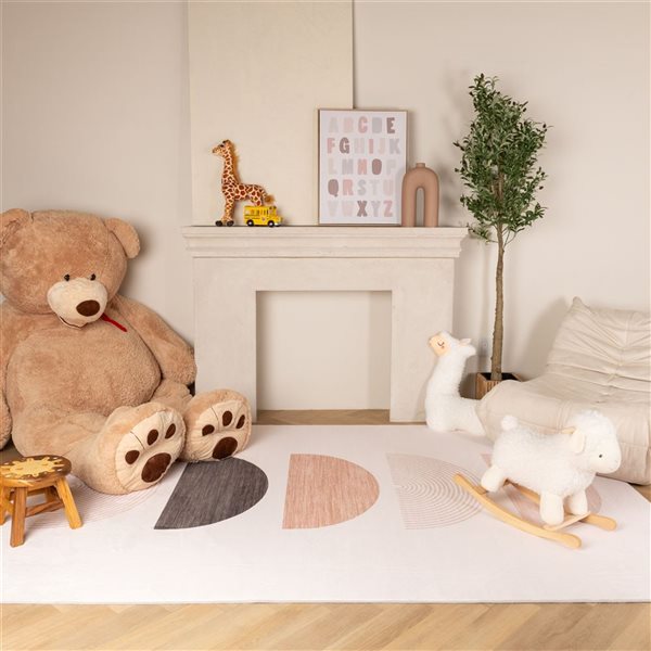 Rug Branch Soft Steps Playtime 4 x 6-ft Cream/Beige Boho Kids Playmat ...