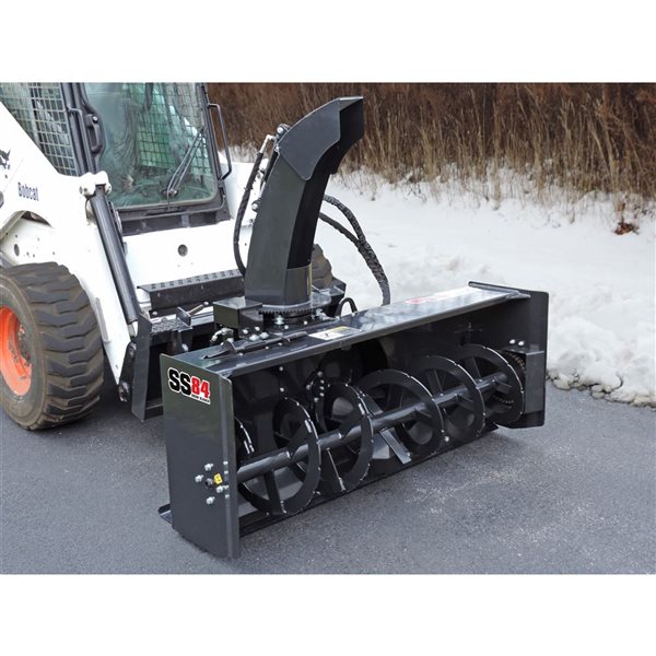 DK2 WoodMaxx SS-84 84-in Black Steel Skid Steer Two-Stage Snow Blower ...