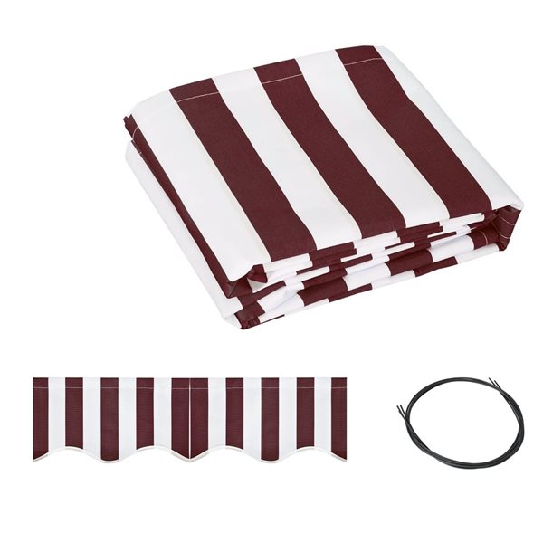 Outsunny 9 x 8-ft Retractable Replacement Outdoor Awning Fabric ...