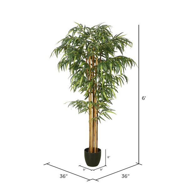 Vickerman 6-ft Artificial Potted Green Bamboo Tree TA170101 | RONA