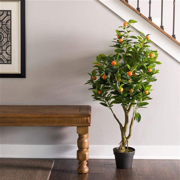 Vickerman 48-in Artificial Green and Orange Real Touch Orange Tree ...