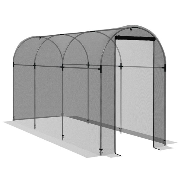 Outsunny 4 x 12-ft Plant Protection Tent Crop Cage with Door - Black ...