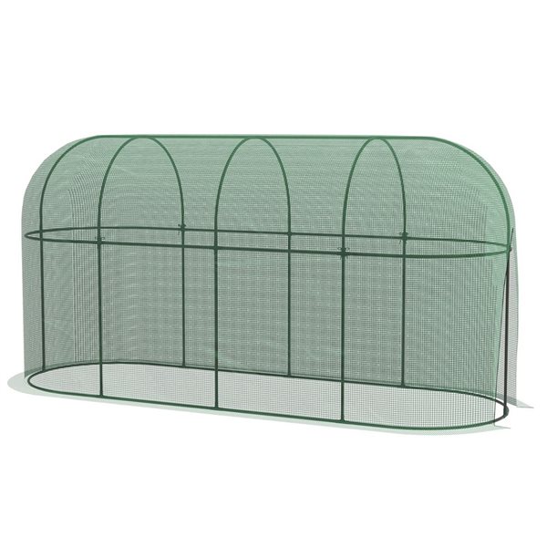 Outsunny 9.8 x 3.3-ft Plant Protector Tent - Crop Cage with Ground ...