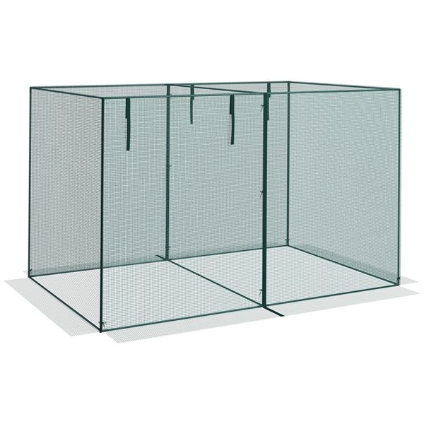 Outsunny 10 x 6.5-ft Crop Cage, Double Doors Plant Protection Tent ...