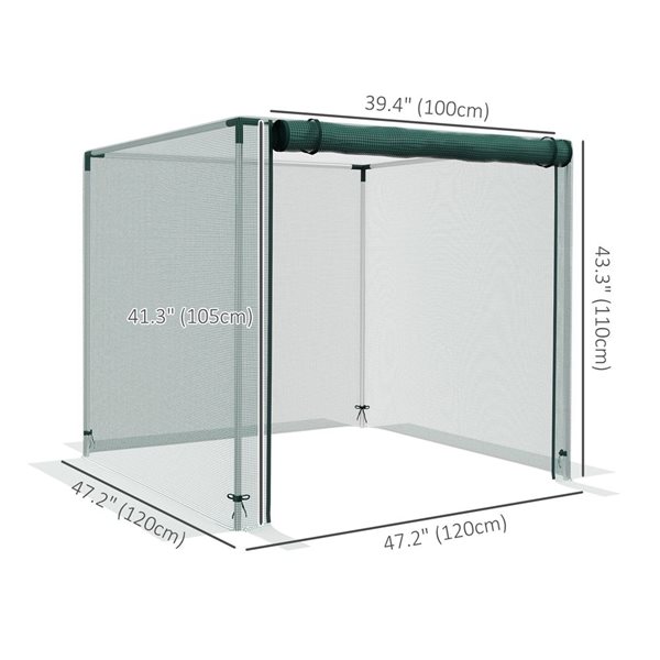 Outsunny 4 x 4-ft Plant Protection Tent Crop Cage with Door, Green 84H ...