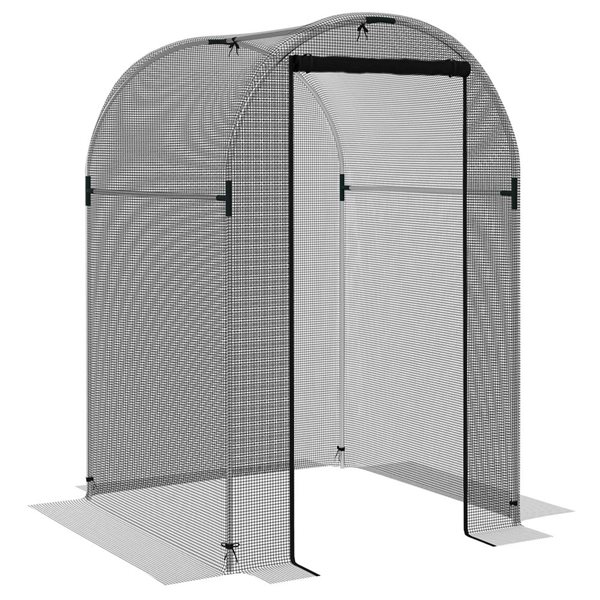 Outsunny 4 x 4-ft Plant Protection Tent Crop Cage with Door - Black 84H ...